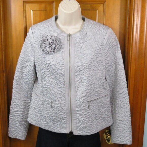 Laura Ashley | Jackets & Coats | Laura Ashley Grey Jacket Lined Zip ...